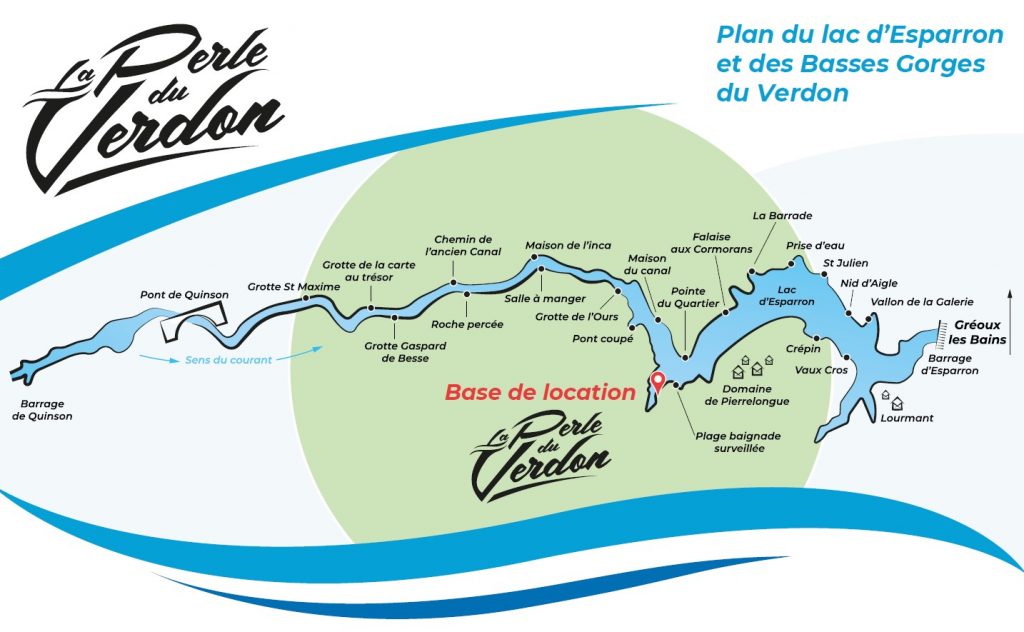 Interactive map of the lower Gorges du Verdon